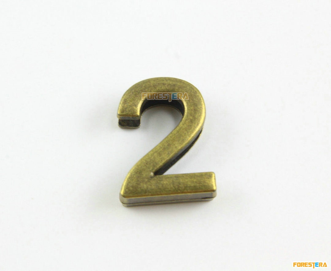20pcs Antique Brass Number 2 Bracelet Bead Number 2 Chain Bead 18.5mm ...
