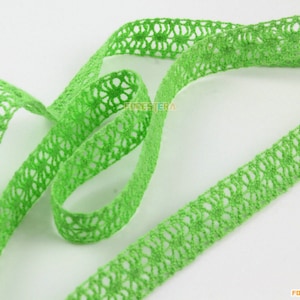 Cotton Lace Trim Green Floral Lace Ribbon 1.2cm Width -- 5 Yards ...