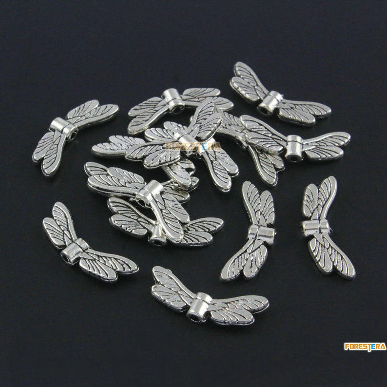 50pcs Antique Silver Wing Bead Wing Charm Wing Bracelet Bead - Etsy