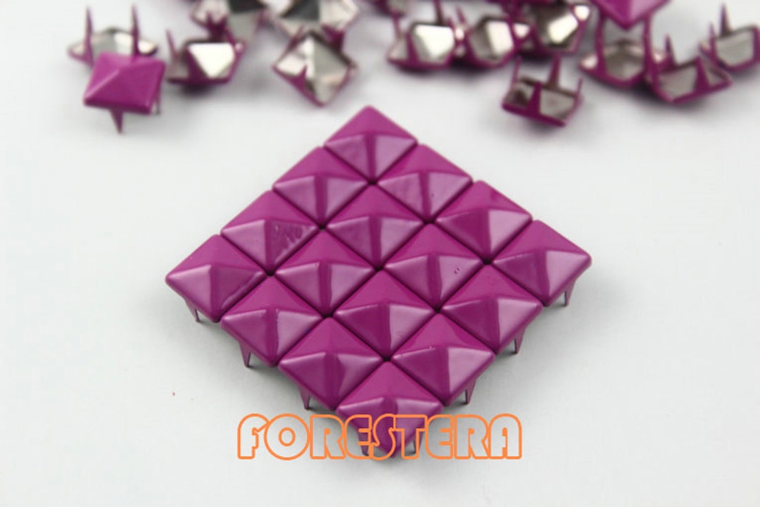 50pcs 8mm Purple Color PYRAMID Studs (CP-4006-08) - Etsy