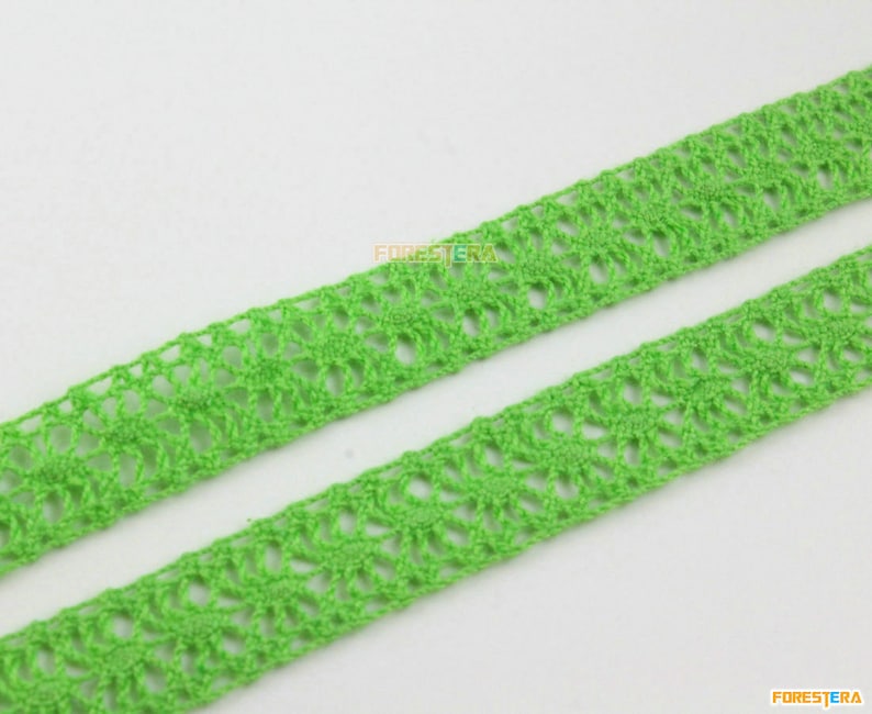 Cotton Lace Trim Green Floral Lace Ribbon 1.2cm Width 5 | Etsy