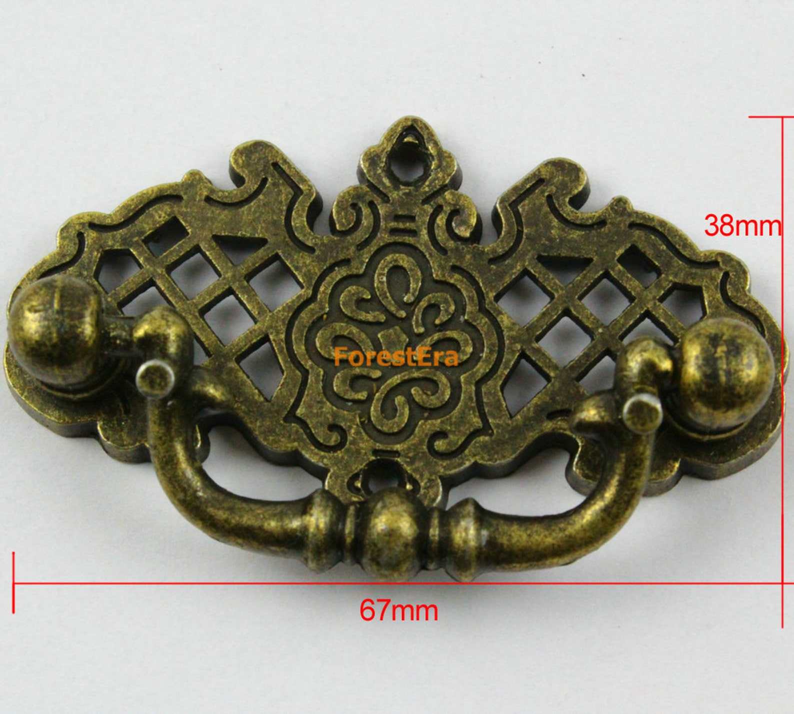 2pcs Antique Brass Jewelry Box Handle 67x38mm HD02 | Etsy