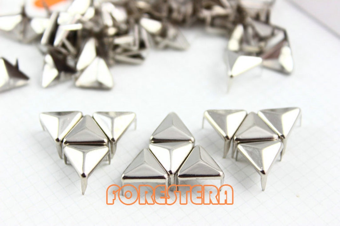 100pcs 10mm Silver Triangle Studs Metal Studs (ST10) - Etsy
