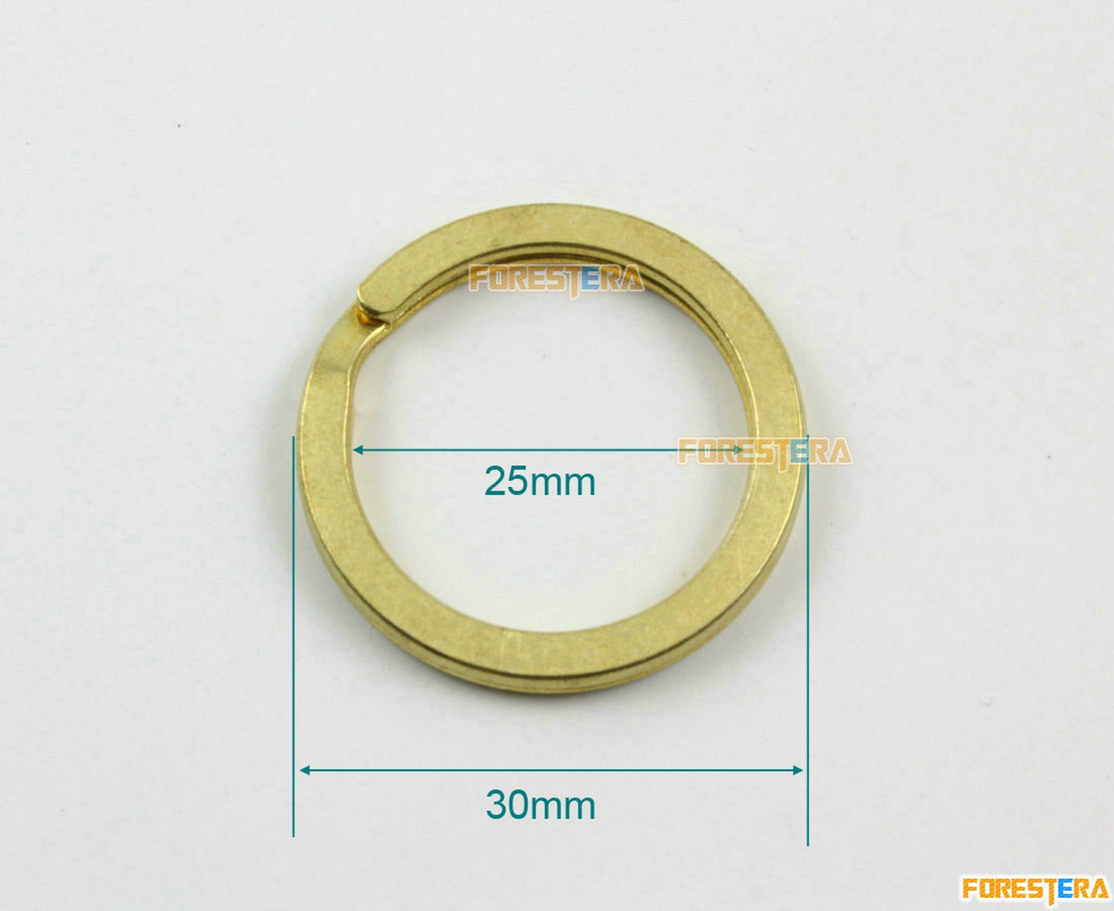 10 Pieces 30mm Solid Brass Split Key Ring Flat BKRING3 | Etsy