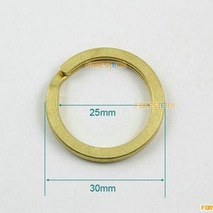 10 Pieces 30mm Solid Brass Split Key Ring - Flat (BKRING3) - Etsy