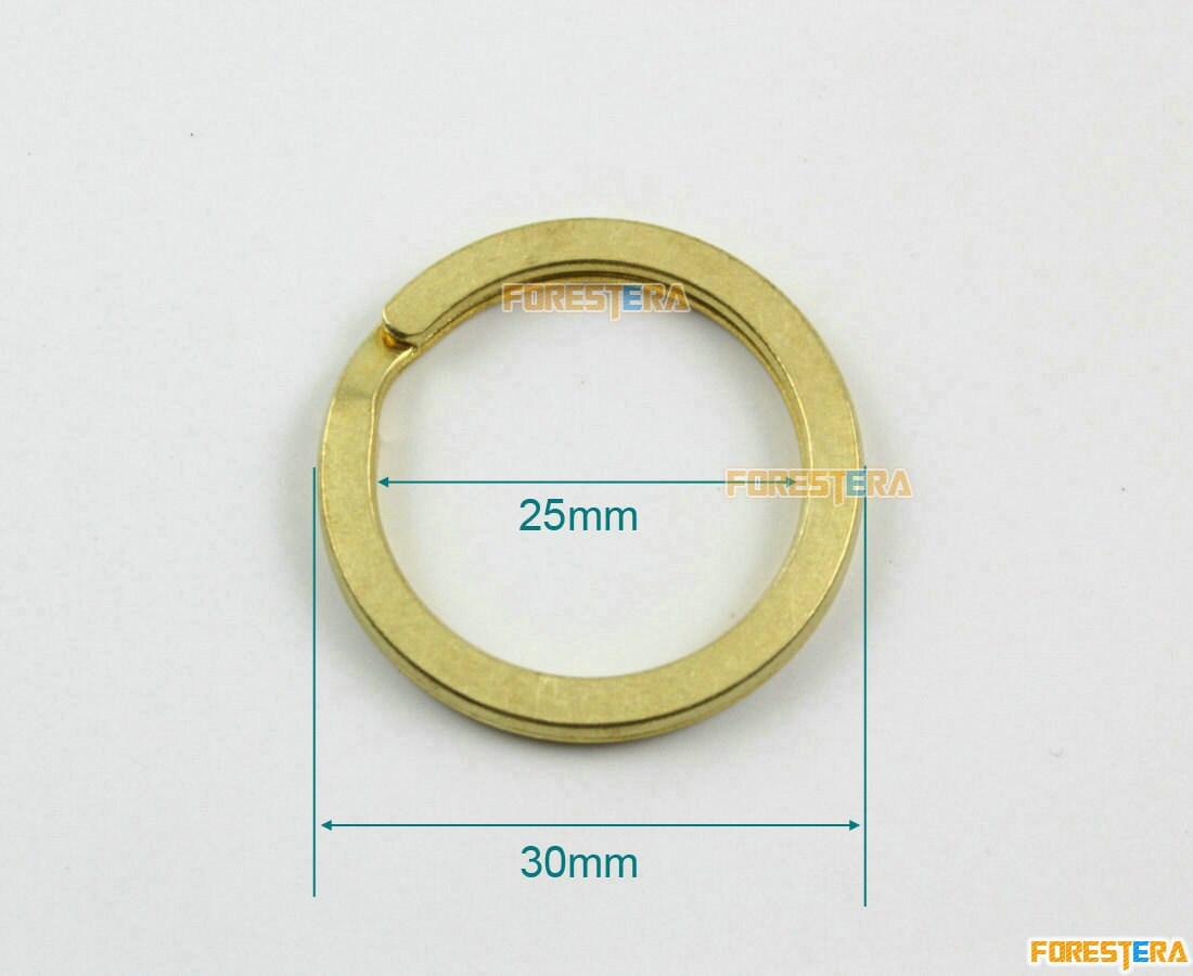 10 Pieces 30mm Solid Brass Split Key Ring Flat BKRING3 | Etsy