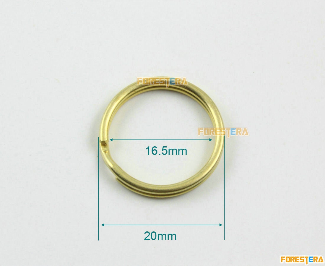 20 Pieces 20mm Solid Brass Split Key Ring BKRING5 - Etsy