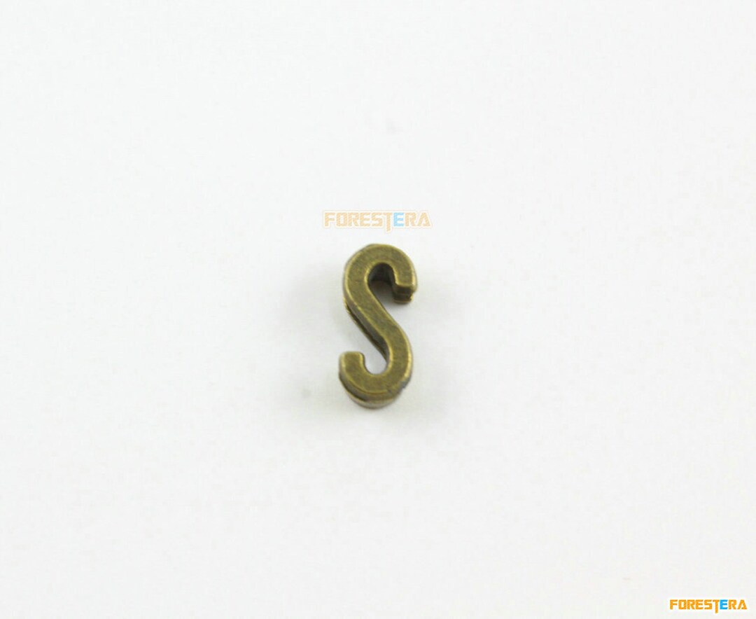 30pcs Antique Brass Letter S Bracelet Bead Letter S Chain Bead 11mm ...