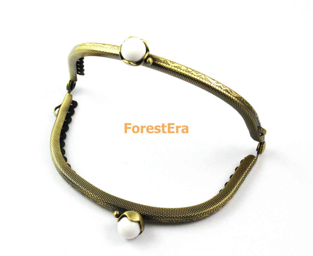 Purse Frame 9.5CM Antique Brass Bag Purse Frame Lotus Head Bead Handbag ...
