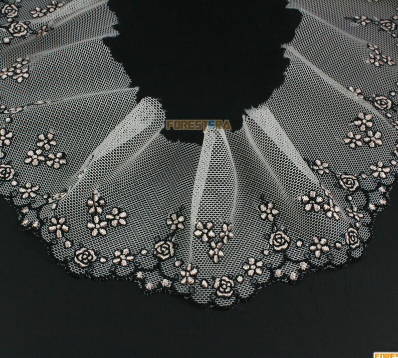 Terylene Lace Trim Light Pink Tulle Lace Trim Floral Lace Ribbon 6.5cm ...