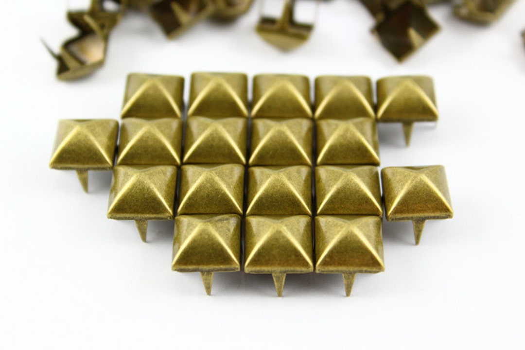 50pcs 10mm Antique Brass Dome Pyramid Studs Metal Studs BMP10 - Etsy