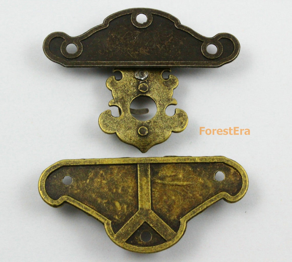 1pcs Antique Brass Jewelry Box Hasp Latch Lock 66x54mm With - Etsy