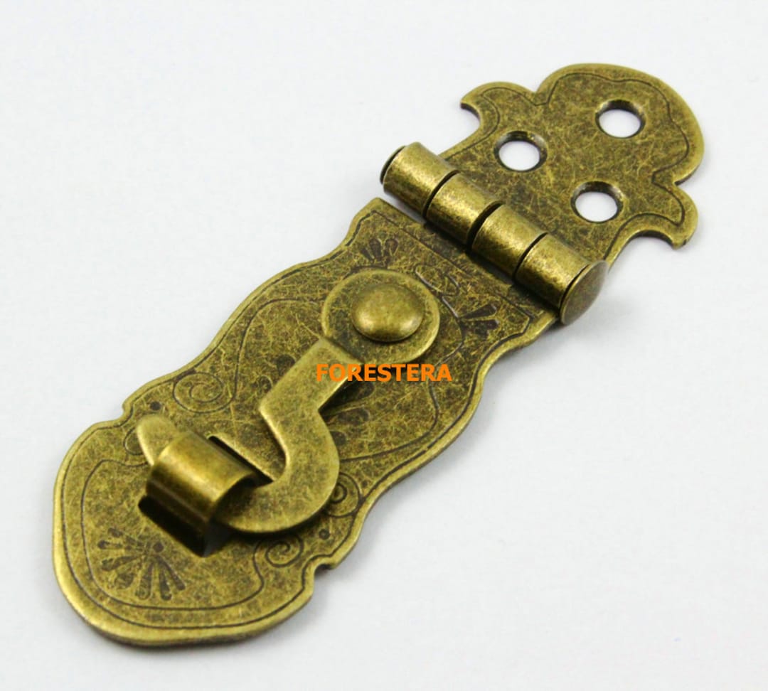 1pcs Antique Brass Jewelry Box Hasp Latch Lock 23x73mm With Screws ...