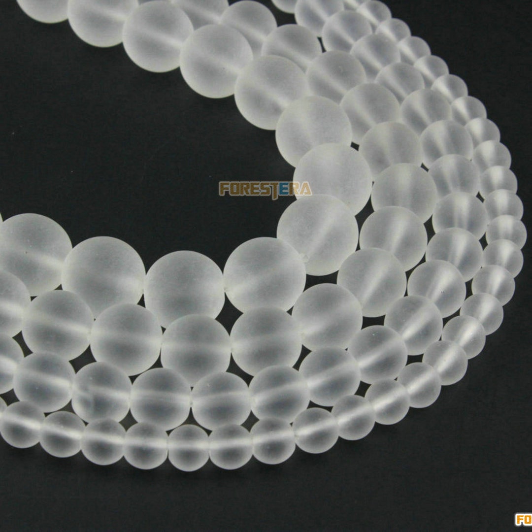 8mm Frosted Glass Bead White Glass Bead for Jewelry (BEAD-A04-8) - Etsy
