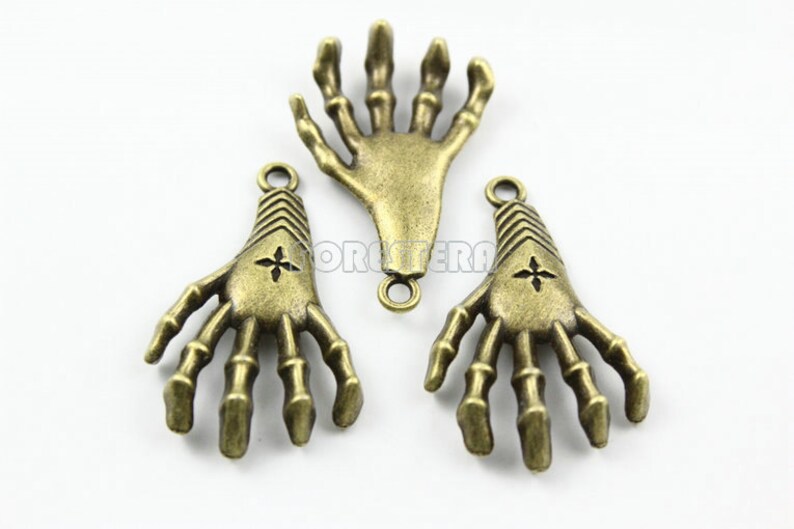 5Pcs 40x25mm Antique Brass Hand Talon Charm Pendant PND013 | Etsy