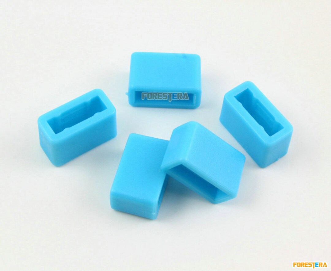 200 Pieces 10mm Sky Blue Plastic Belt Loop Keeper for Harness Backpack ...