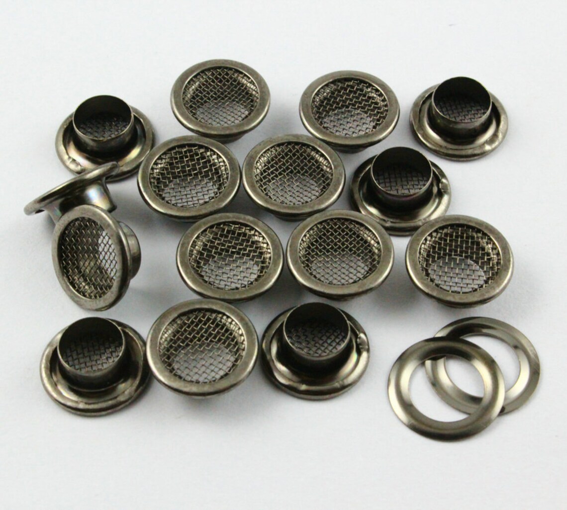 100pcs 12mm Gunmetal Mesh Grommet Eyelet 12mm X 7mm X 5mm OD - Etsy