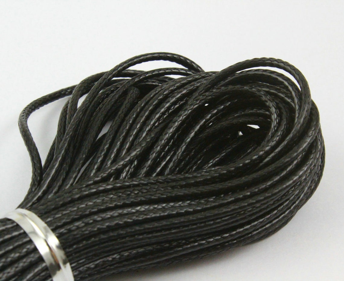 10 Yards 1.5mm Black Wax Cord Korea Polyester Cord Poly | Etsy