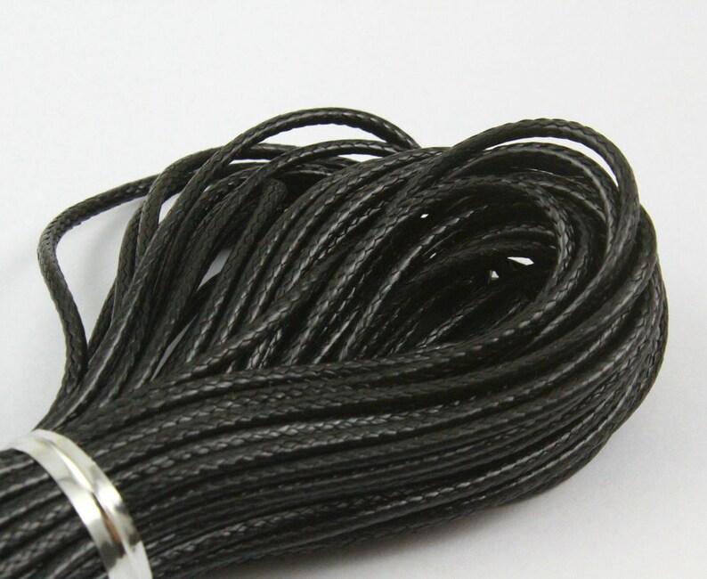 10 Yards 1.5mm Black Wax Cord Korea Polyester Cord Poly | Etsy