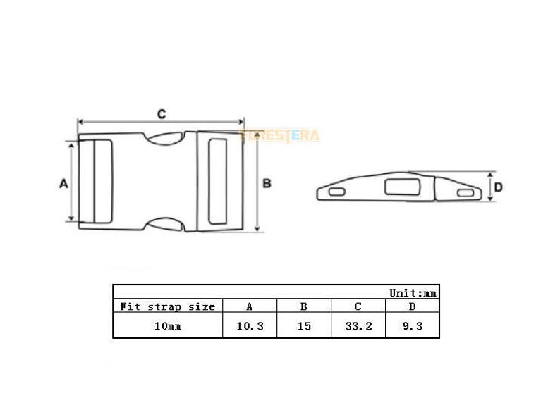 2 Pieces 10mm Light Gold Metal Side Quick Release Buckle Clip for ...