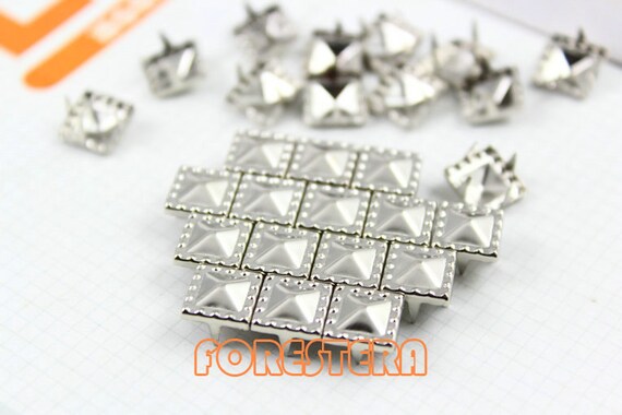 300pcs Silver Dotted Border Pyramid Studs 8.5mm SDP08 | Etsy