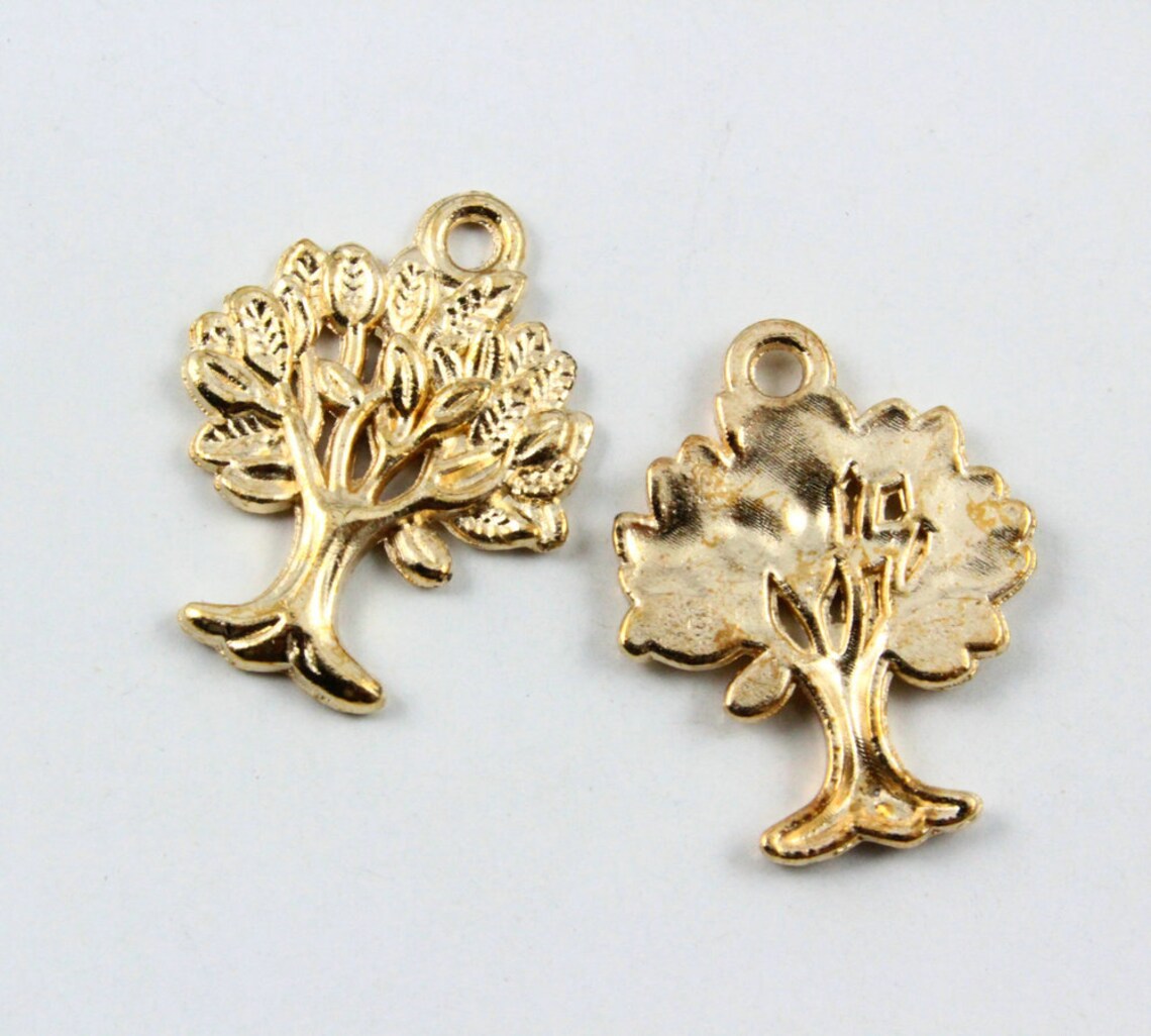 20pcs Gold Tree Chram Tree Pendant 20x16mm PND687 - Etsy