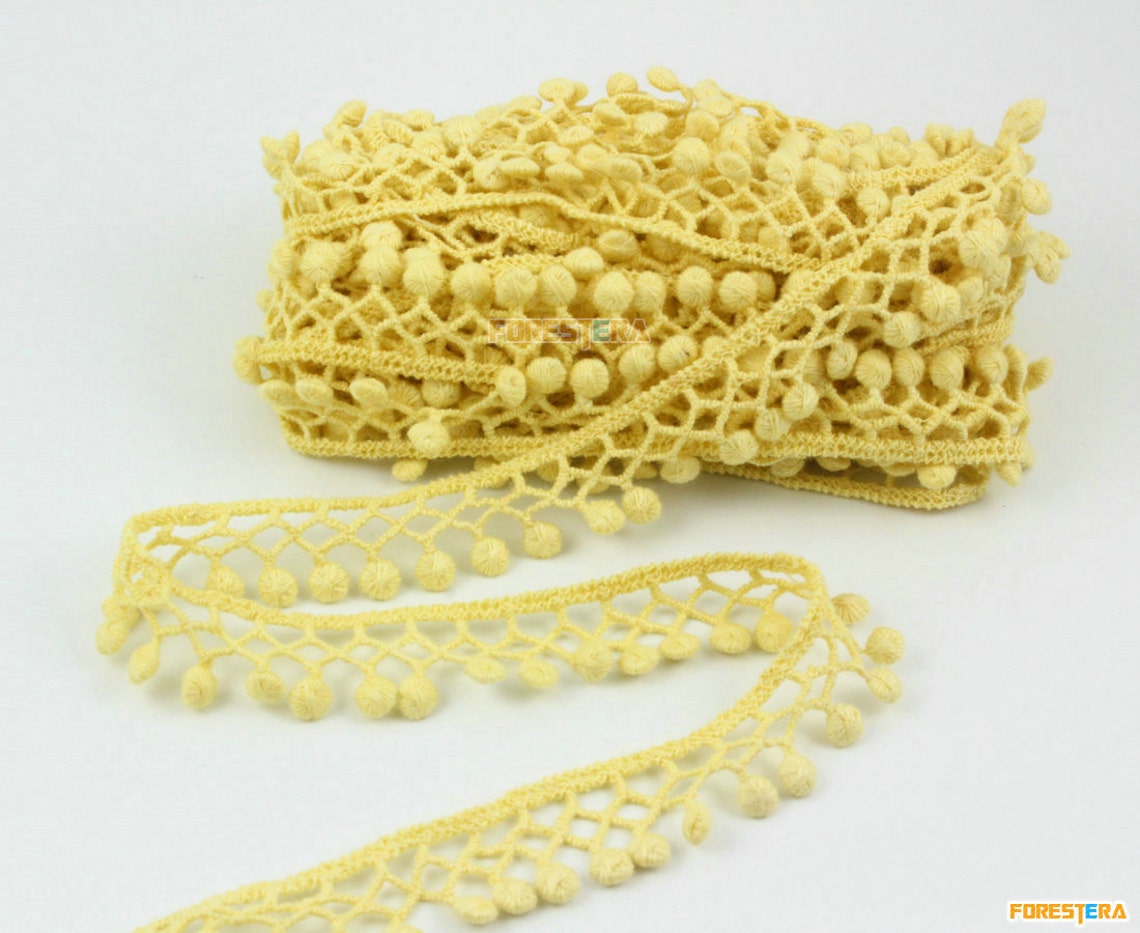 Cotton Lace Trim Yellow Dot Lace Ribbon Yellow Lace Trim 1.5cm - Etsy