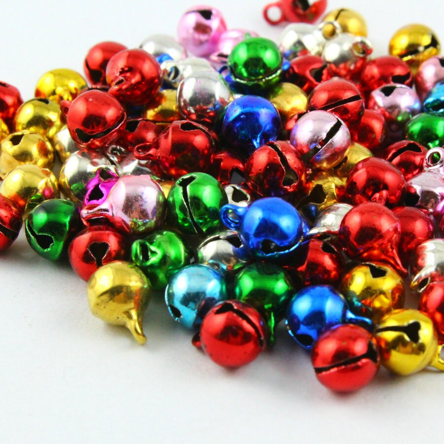 100pcs 6mm Mix Color Metal Bells Jingle Bells Charm Bead | Etsy