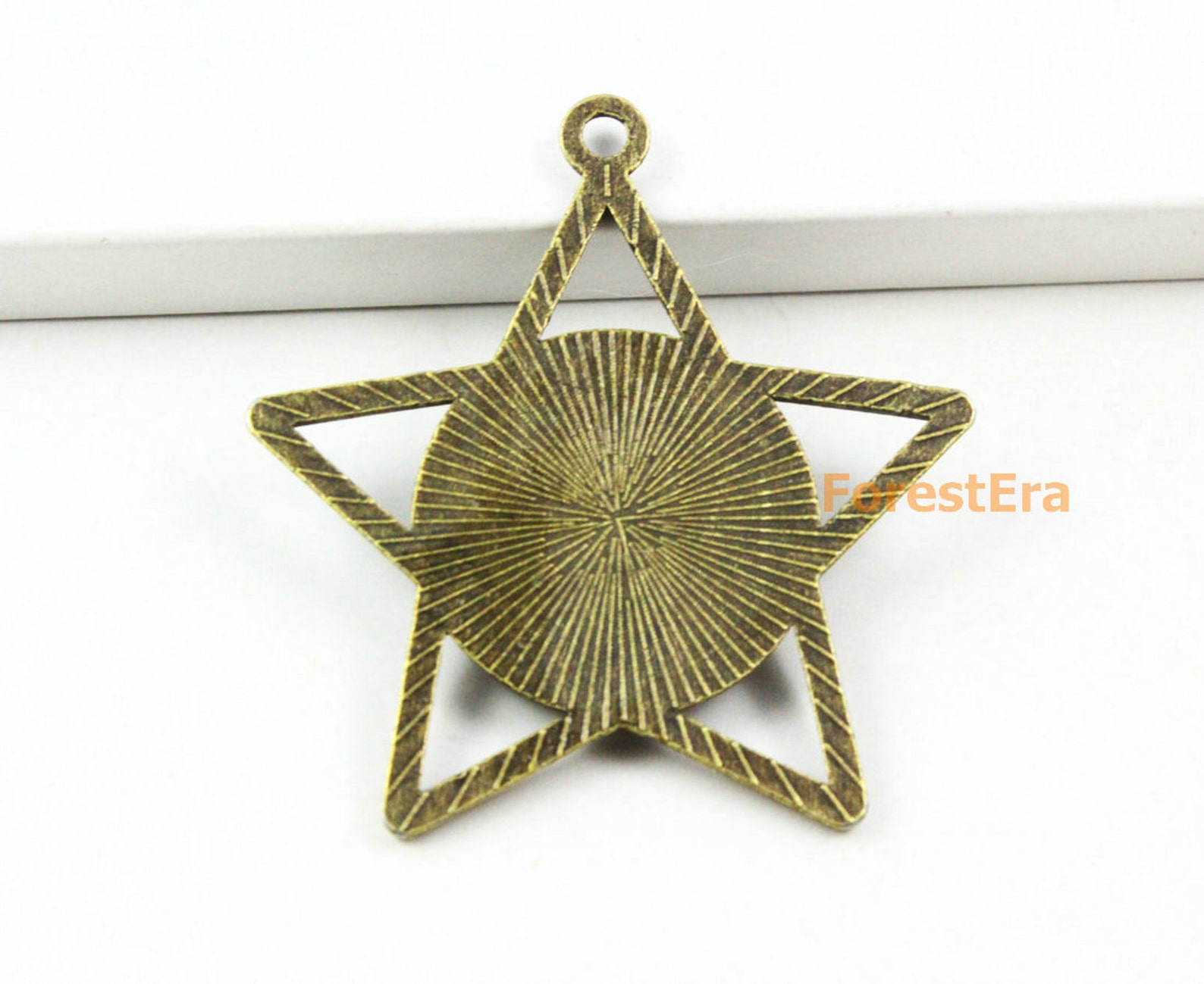10pcs Antique Brass Star Cabochon Base Setting Charm Pendant - Etsy