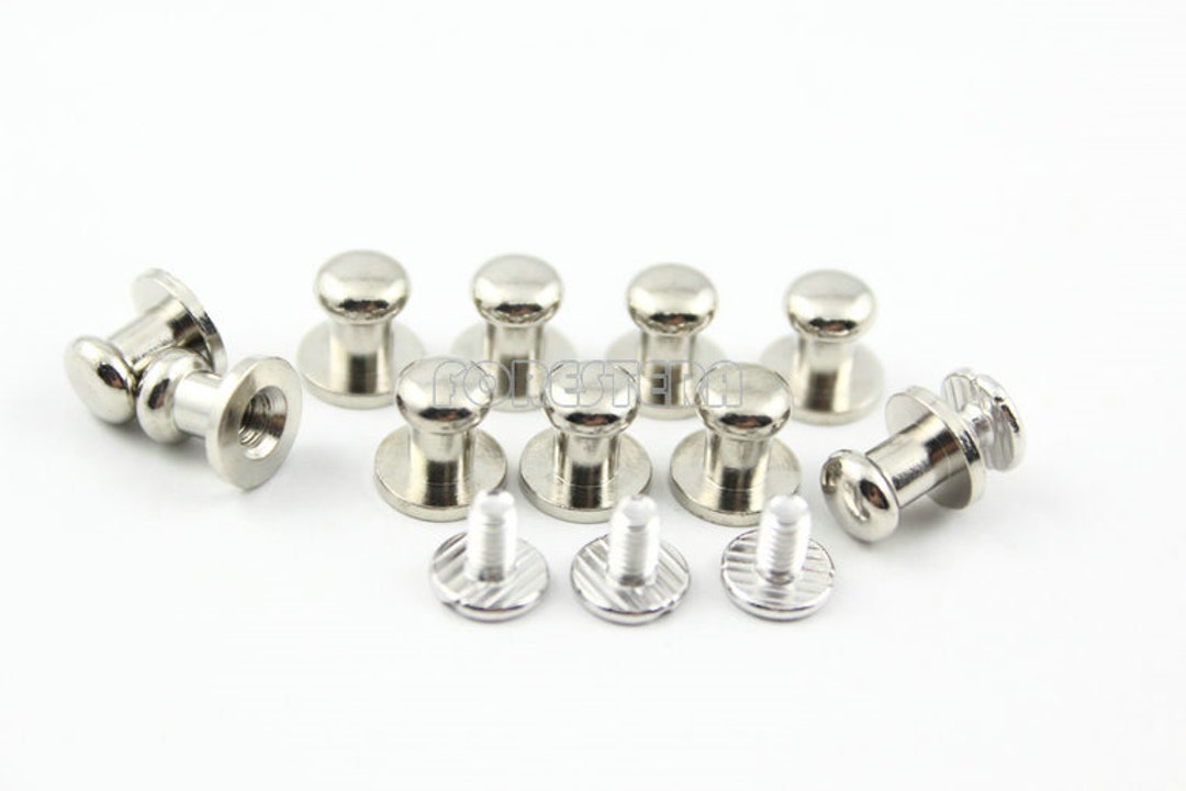 100pcs 8mm Silver Round Screw Back Spike Studs for Leather Craft ...