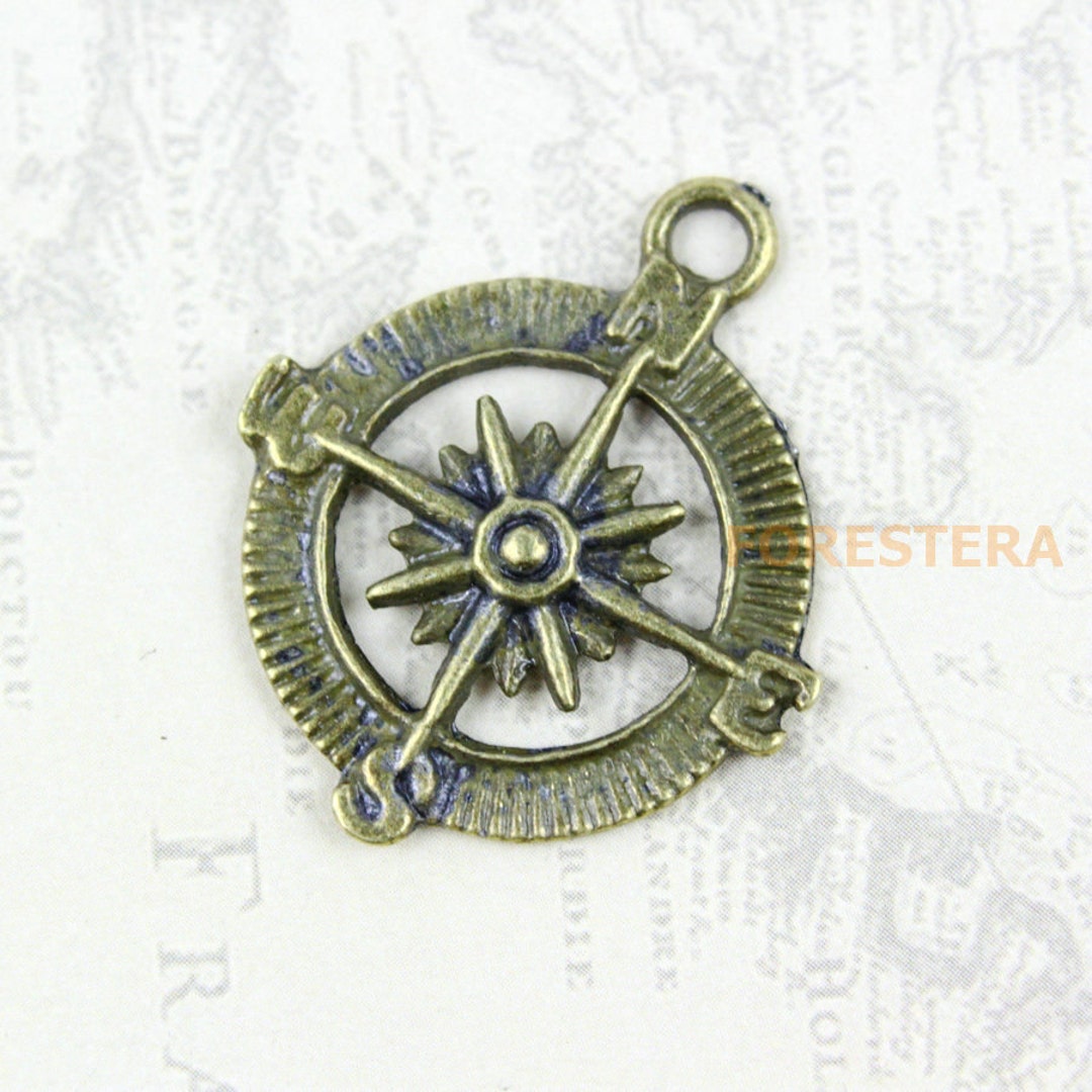 20pcs Antique Brass Compass Charm Compass Pendant 30x25mm (PND224) - Etsy