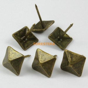 100pcs 14mm Antique Brass Square Upholstery Tacks Nails (TN42) - Etsy