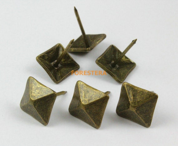 100pcs 14mm Antique Brass Square Upholstery Tacks Nails TN42 | Etsy