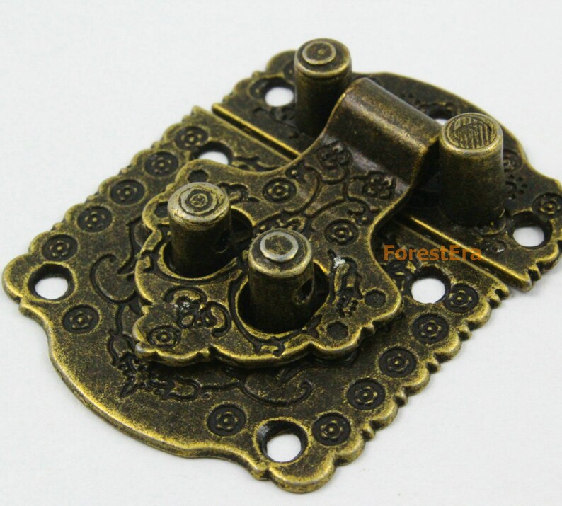 1pcs Antique Brass Jewelry Box Hasp Latch Lock 40x53mm With | Etsy