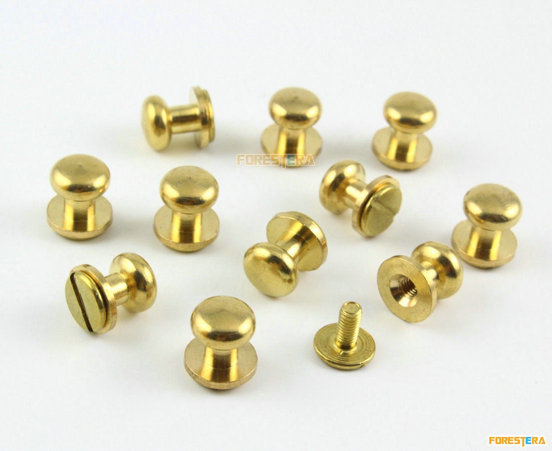 25pcs 8mm Round Head Solid Brass Rivet Chicago Screw for - Etsy