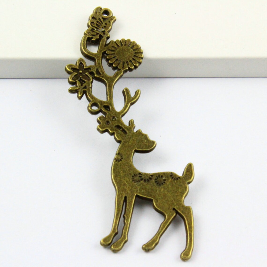 6pcs Antique Brass Deer Charm Deer Pendant 70x20mm PND358 - Etsy