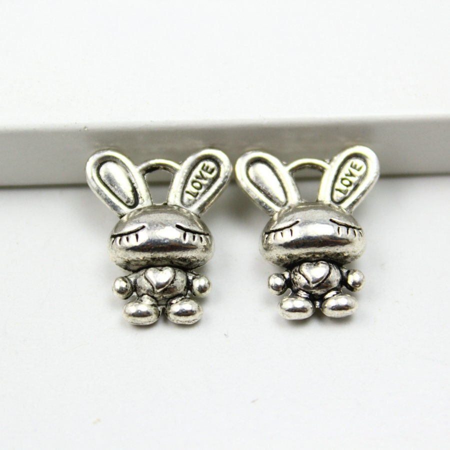 30pcs Antique Silver Rabbit Charm Rabbit Pendant 16x13mm - Etsy