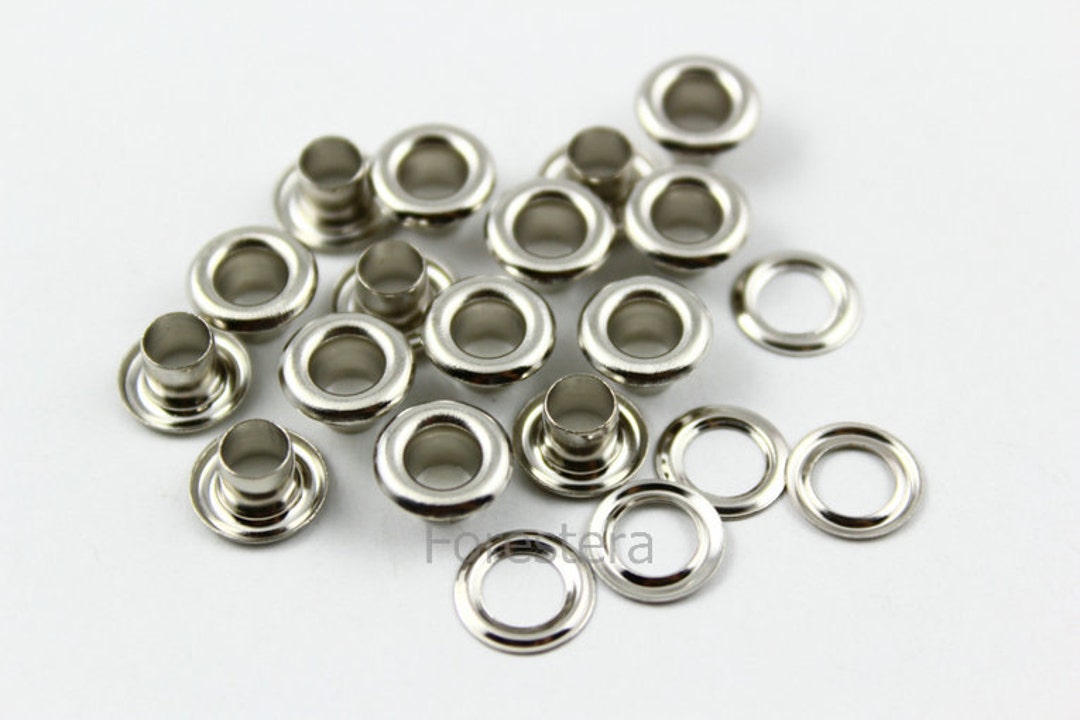 50pcs 9mm Silver Round Grommet Eyelet - 9mm X 4.5mm X 5mm OD * ID ...