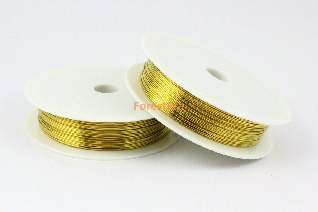 1 Roll Gold Color Copper Wire Jewelry Making Wire Metal Wire 0.5mm / 8. ...