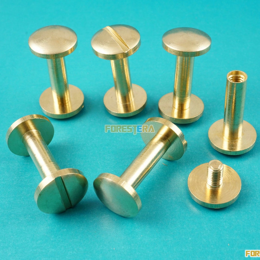 10*14mm Solid Brass Rivet Chicago Screw for Leather Craft Belt Wallet ...