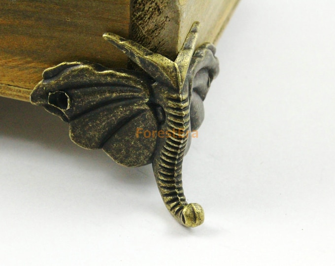 4pcs Antique Brass Jewelry Box Feet Animal Box Leg 46x32mm BOXF103 - Etsy