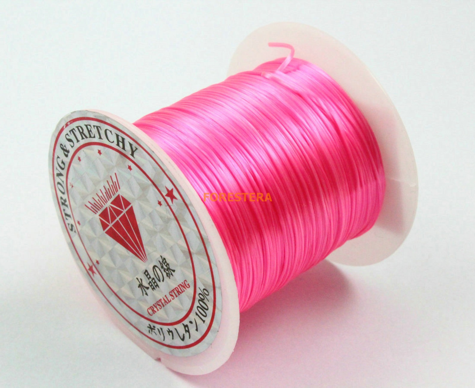 1 Roll 8 Yards 0.7mm Pink Elastic Bead Cord Bracelet Rope (TANLIXIAN3 ...