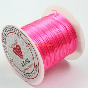 1 Roll 8 Yards 0.7mm Pink Elastic Bead Cord Bracelet Rope (TANLIXIAN3 ...