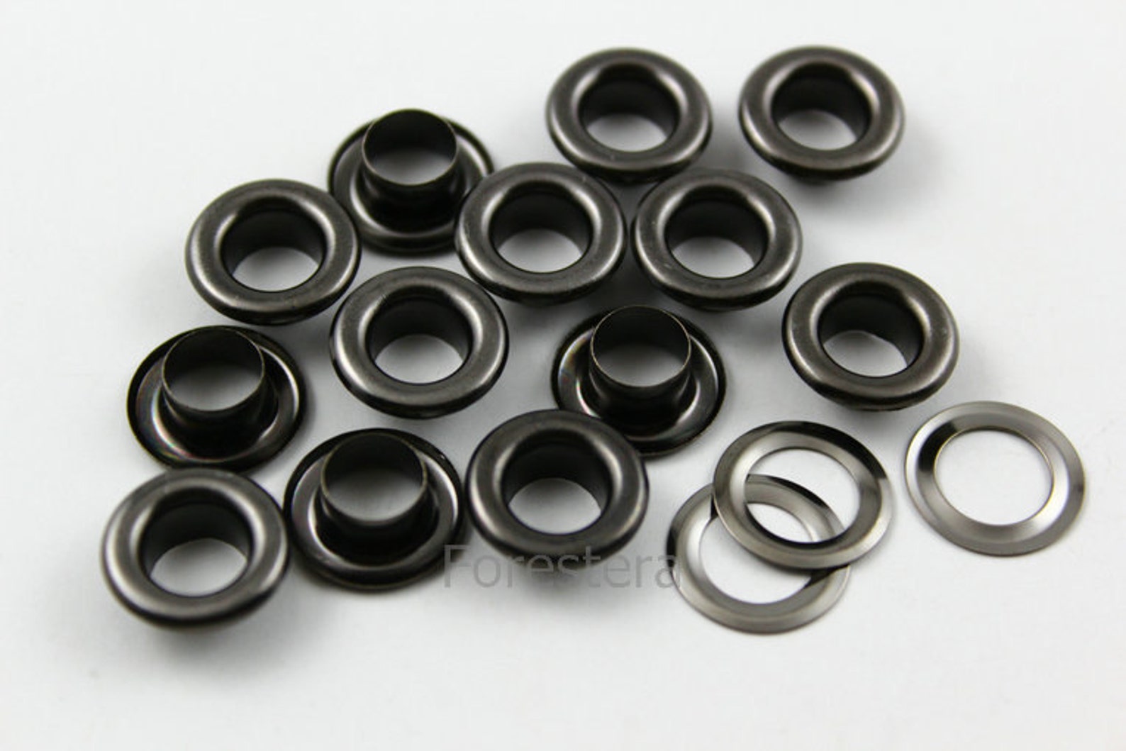 300pcs 13mm Gunmetal Round Grommet Eyelet - 13mm X 7mm X 5.5mm OD * ID ...