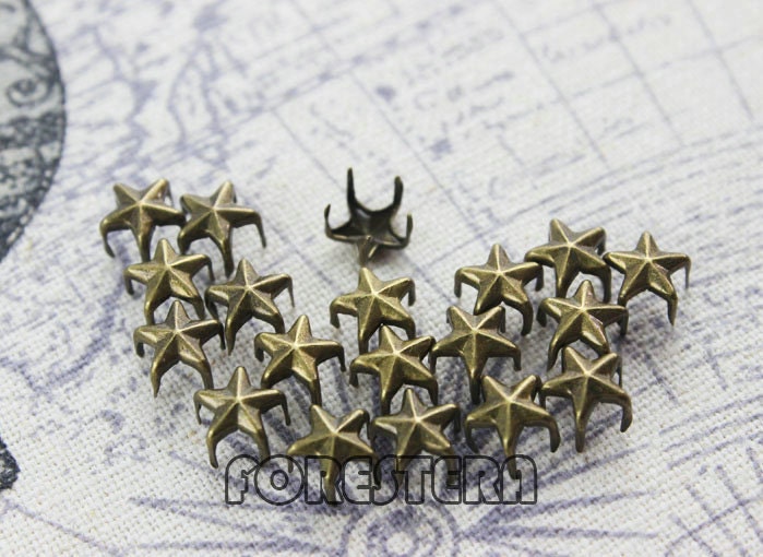 300pcs 7mm Antique Brass STAR Studs Small Metal Studs (BS07) - Etsy