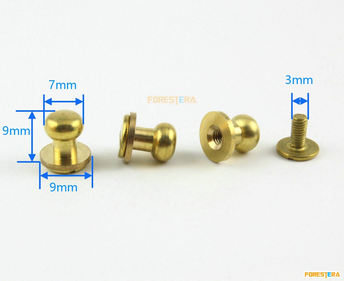 30pcs 7mm Round Head Solid Brass Rivet Chicago Screw for - Etsy