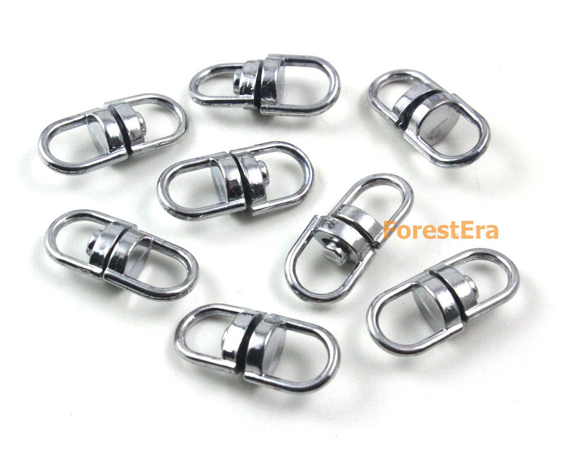 50pcs Silver Rotatable Connectors Clasps Key Hook 19x8mm - Etsy