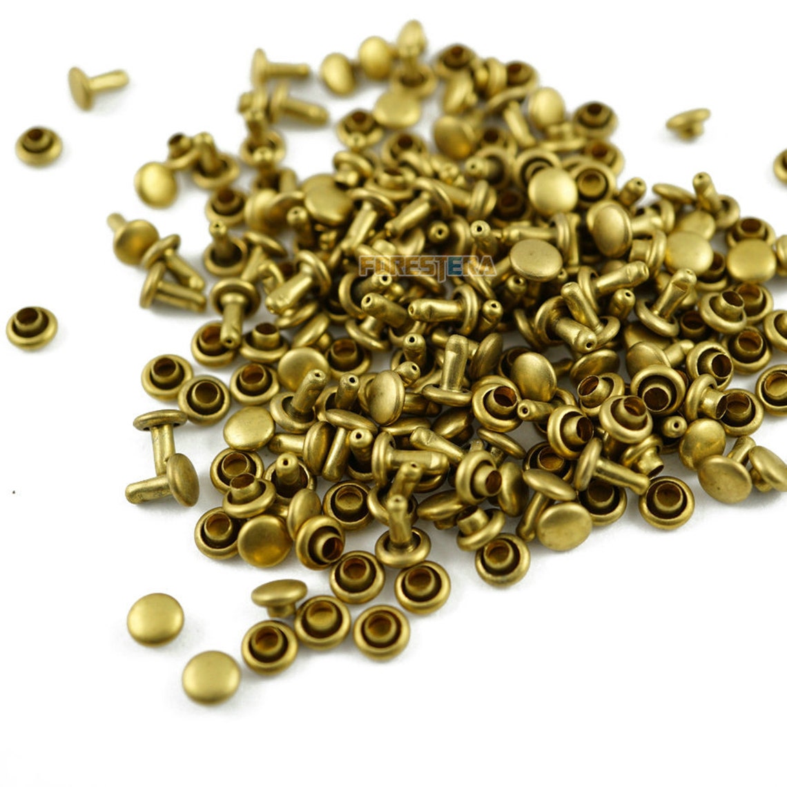 Size: 5*5mm Brass Material Double Cap Round Rapid Rivet Punk Rock ...