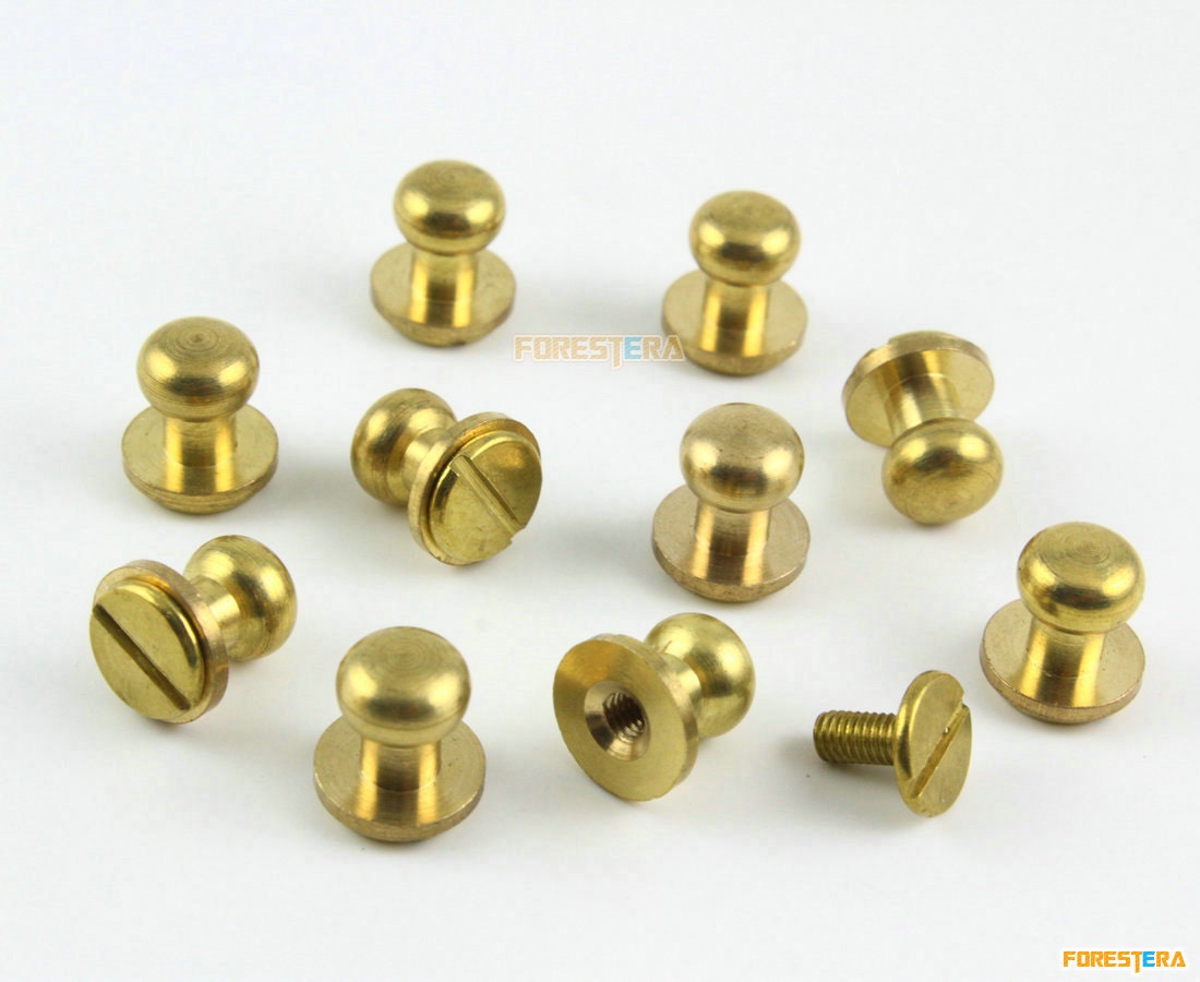 30pcs 7mm Round Head Solid Brass Rivet Chicago Screw for | Etsy