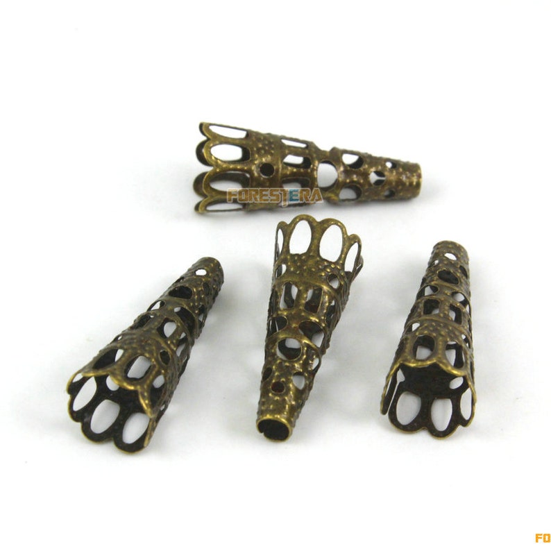 50Pcs Antique Brass Bead Cap Bead Base Setting 23x9mm HT52 | Etsy